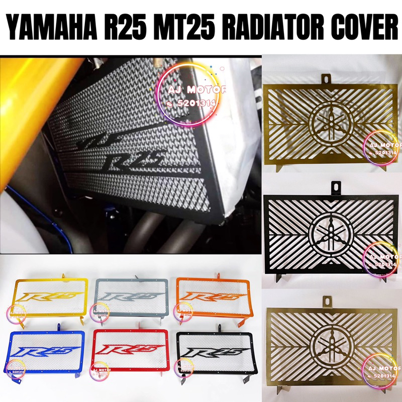 YAMAHA MT25 R25 V1 V2 V3 RADIATOR COVER ALLOY COOLANT NET STAINLESS ...