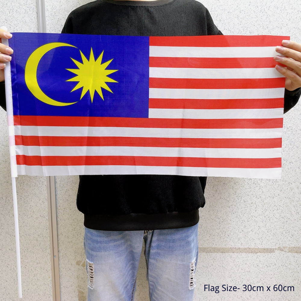 Bendera Malaysia Flag (Polyester) Banting Flag 12pcs Hand Flag 2 Size ...