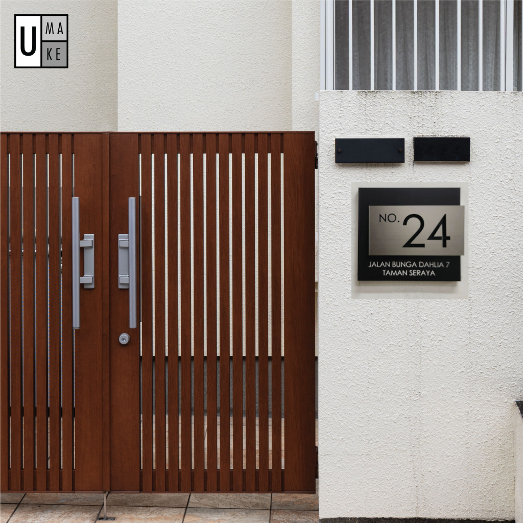 UMAKE Custom made Stainless Steel House Plate Address Nombor Rumah ...