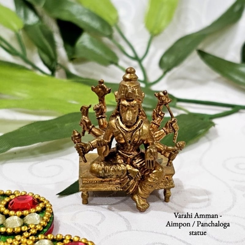 Varahi Amman Aimpon / Panchaloga Antique Finish The Ashta Bhuja Goddess ...