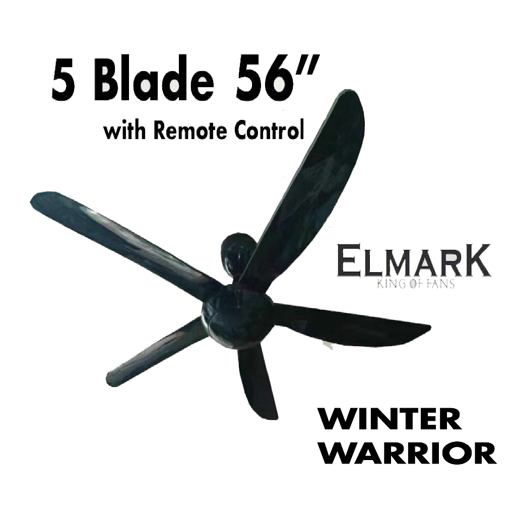 Elmark Warrior Ceiling Fan Remote 56" Black / Kipas Siling Hitam Remote ...