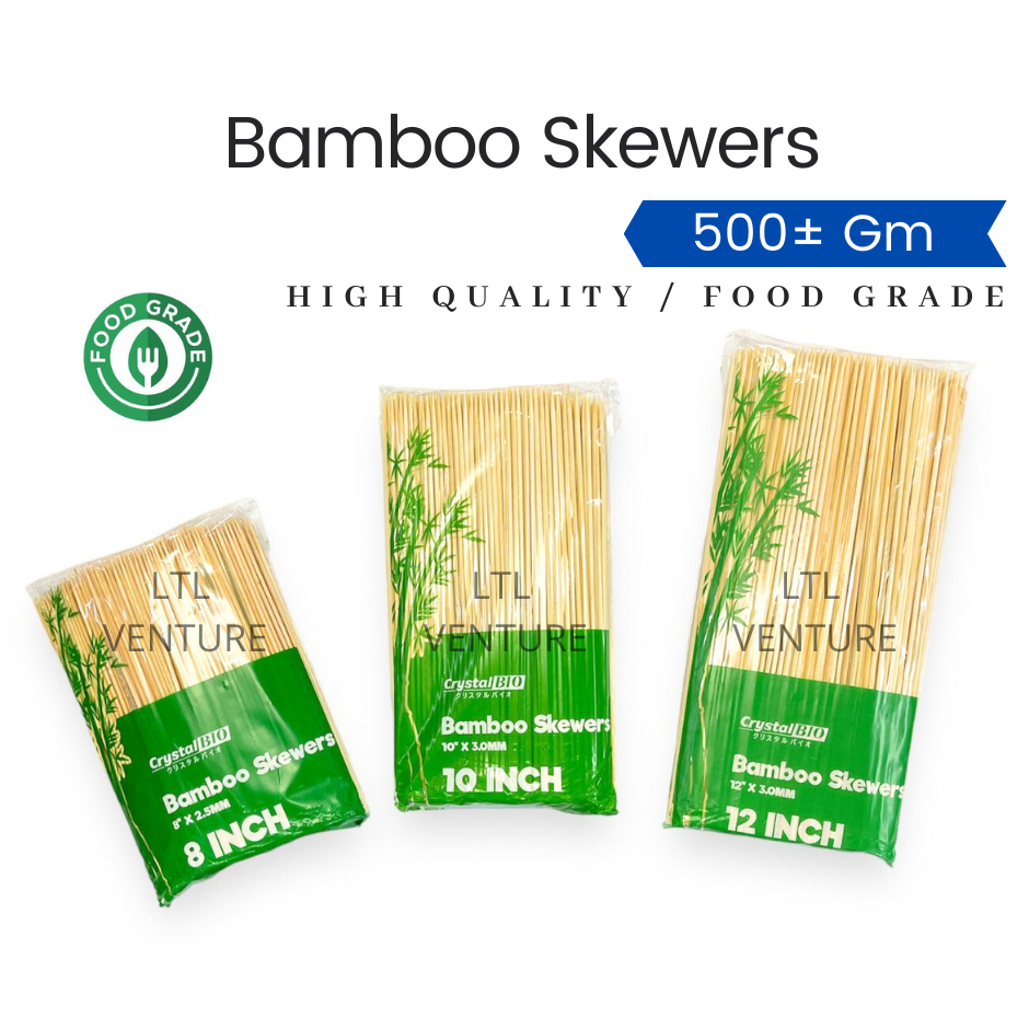 8"/10"/12" Inch Bamboo Skewer/BBQ Stick/Batang Lidi Satay/Kayu Cucuk ...