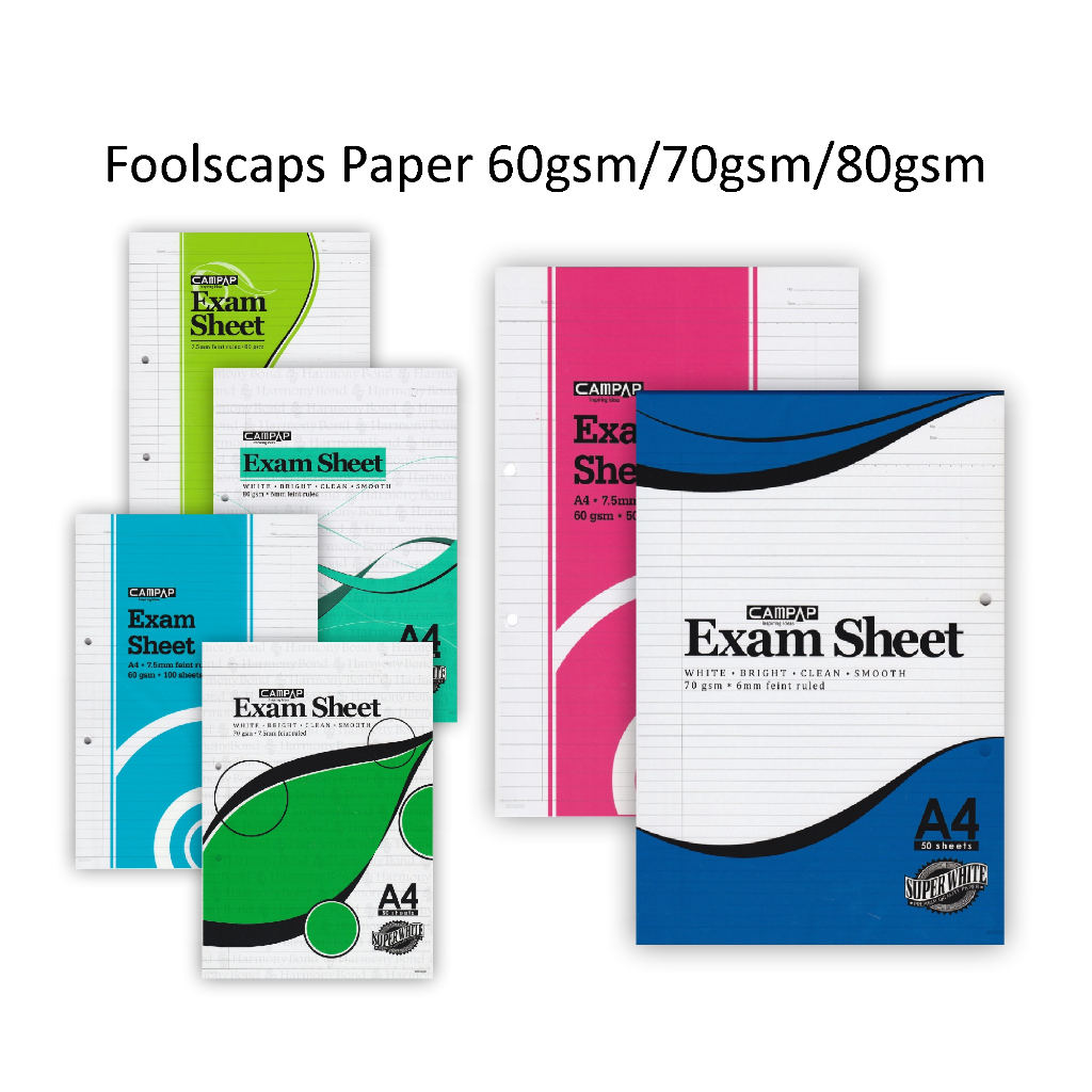 Campap Foolscap Paper A4 60gsm / 70gsm / 80gsm | Exam Sheets | Kertas ...