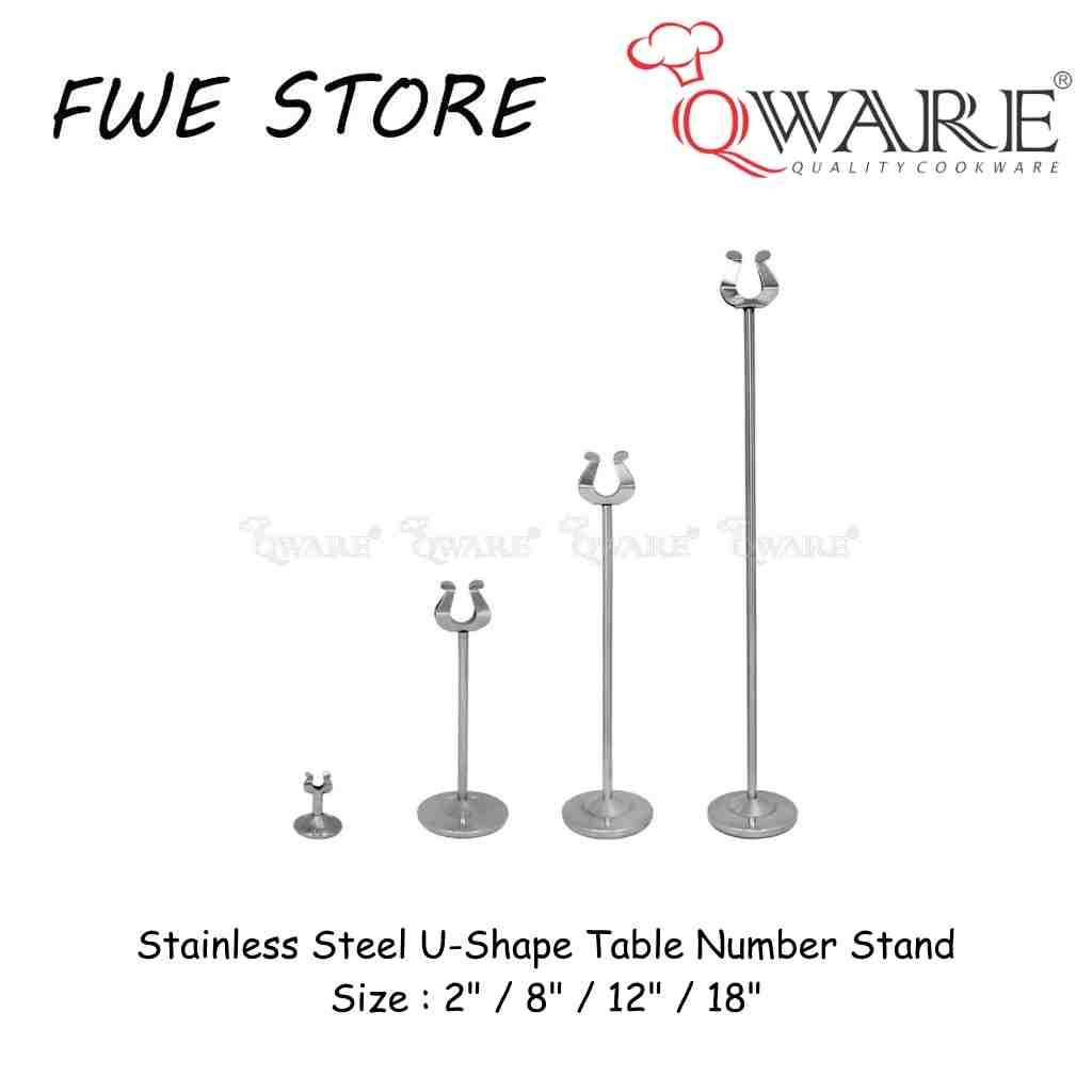 Qware Stainless Steel U-Shape Table Number Stand / Wedding Table ...