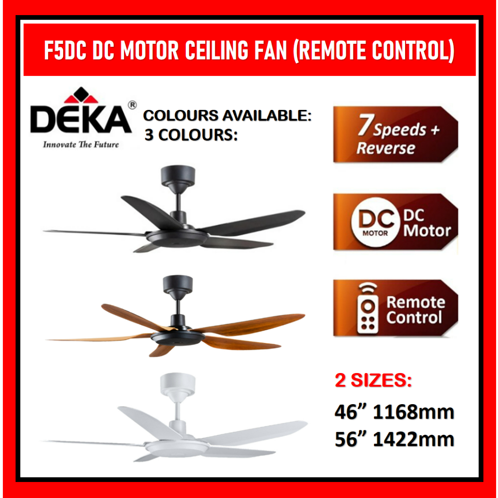 DEKA KRONOS F5DC 56" / 46" 7 SPEED BLACK / WHITE / WALNUT REMOTE ...