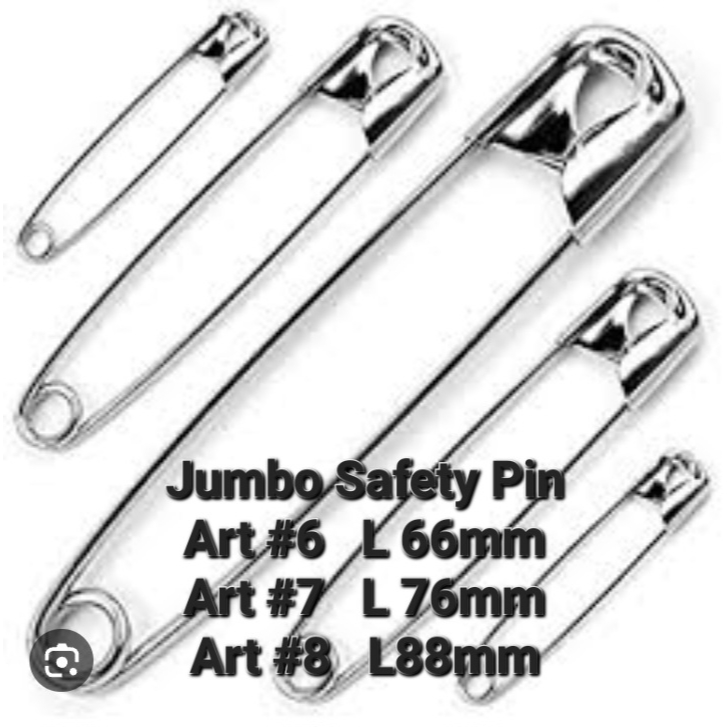66mm/76mm/88mm 6PCS HIGH QUALITY SILVER JUMBO SAFETY PIN/ PIN ...