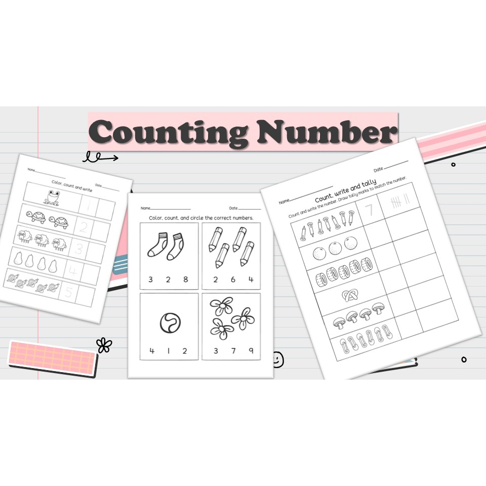 [PRE039] 53 pages Counting Number Worksheet for Pre-school PDF version ...