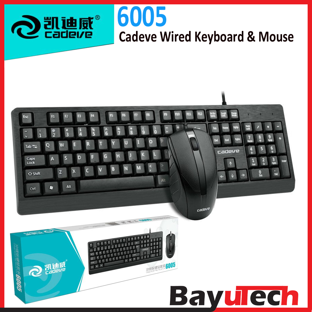 CADEVE 6005 Wired USB Keyboard and Mouse Mice 1000DPI for Home Office ...
