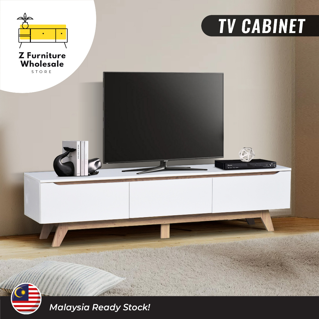 ZFurniture Muji Series White TVCabinet Minimalist|Simple 6 Feet TV ...