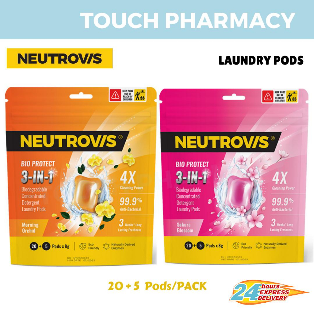NEUTROVIS (3 IN 1) Biodegradable Concentrated Detergent Laundry Pods ...