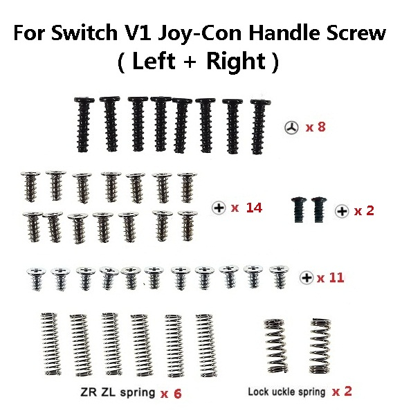 Nintendo Switch V1 NS HAC-001 JOY-CON Handle Screw ( Left + Right ) Y ...
