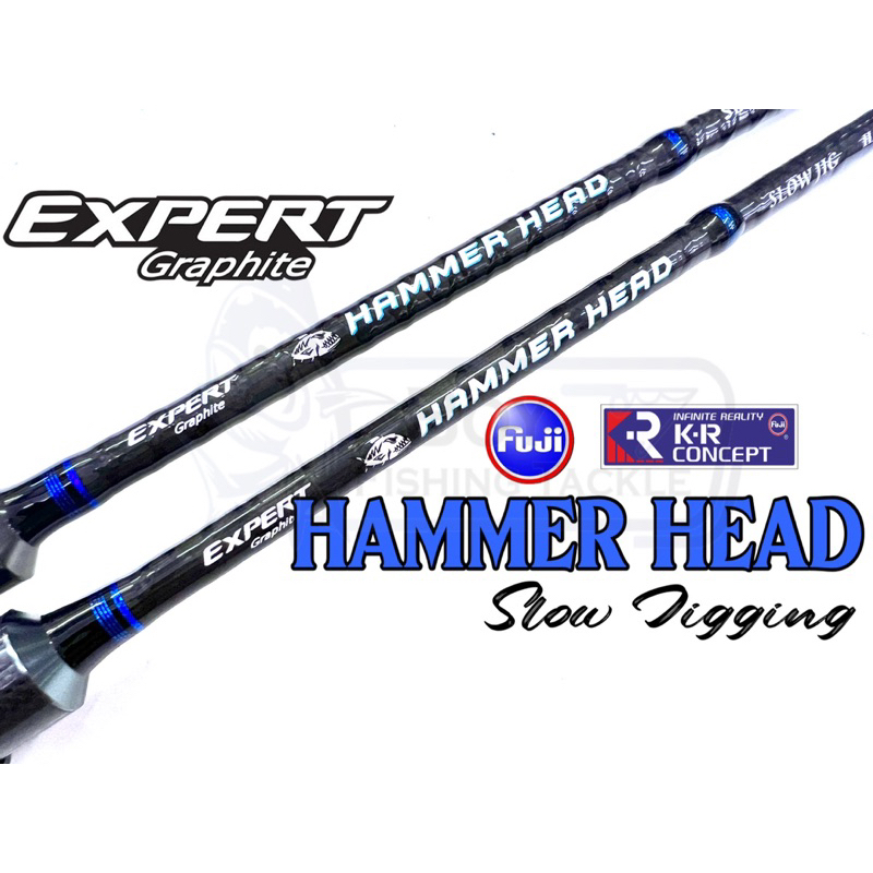 EXPERT GRAPHITE HAMMER HEAD SLOW JIGGING ROD SPINNING BAITCASTING ROD ...