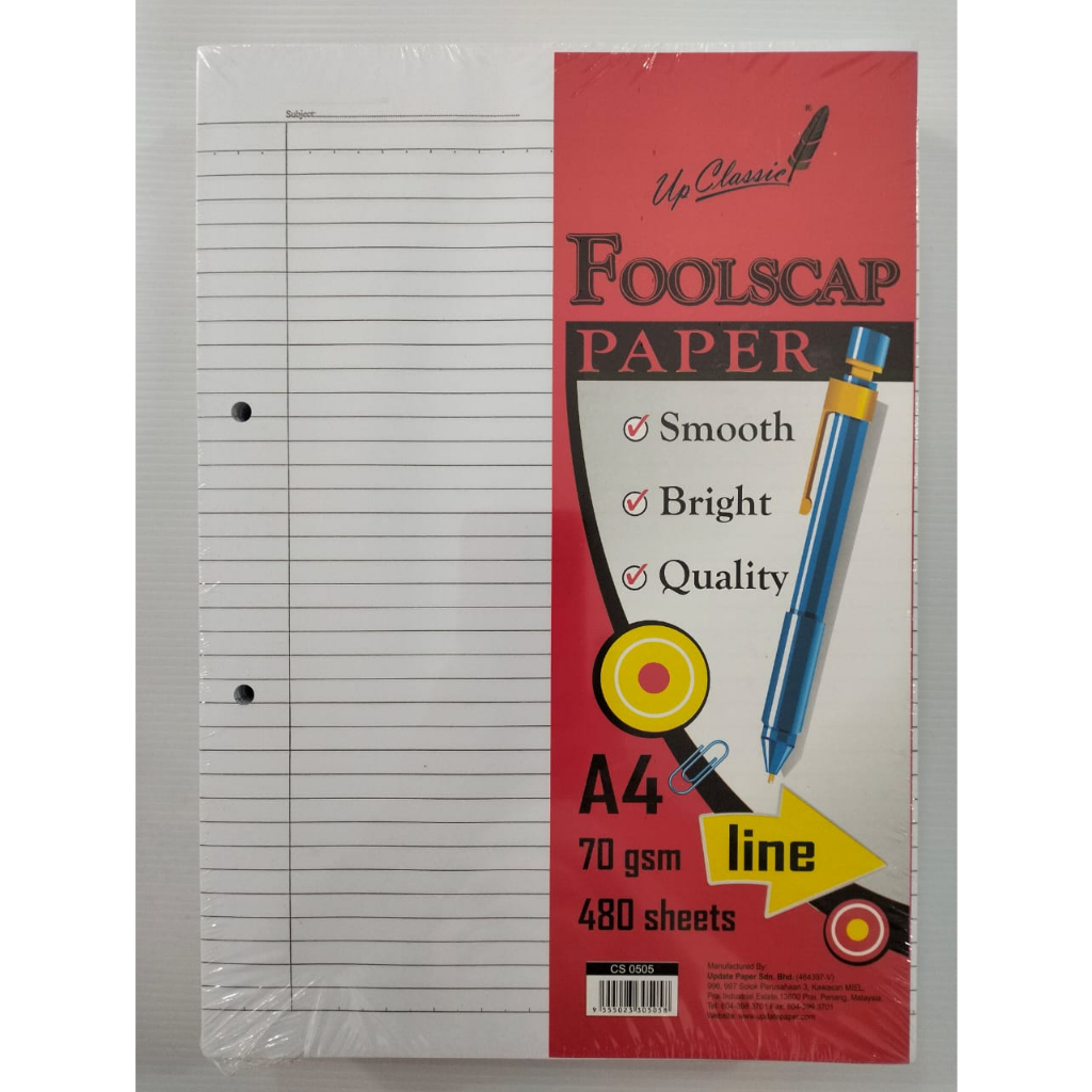 A4 Foolscap Paper / Fullscap Paper / Kertas Kajang / 480 Sheets 70gsm ...