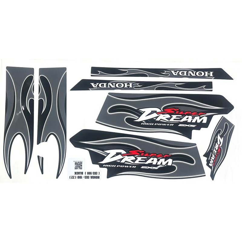 Honda EX5 Dream/EX5 High Power Body Sticker Custom Design Api(Limited ...