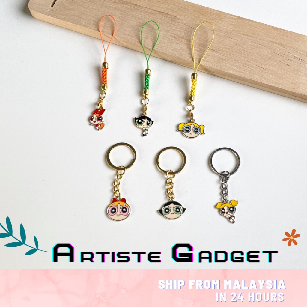 【READY STOCK】🔗 Keychain Metal Cartoon Network Powerpuff Girls DIY Gifts ...