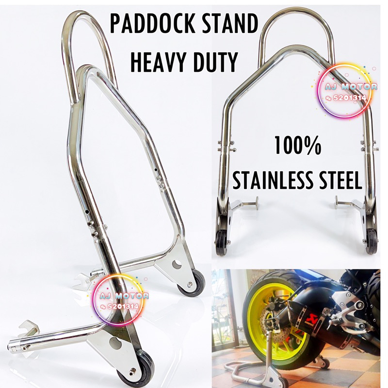 UNIVERSAL HEAVY DUTY PADDOCK STAND FOR BOBBIN 100% STAINLESS STEEL ...