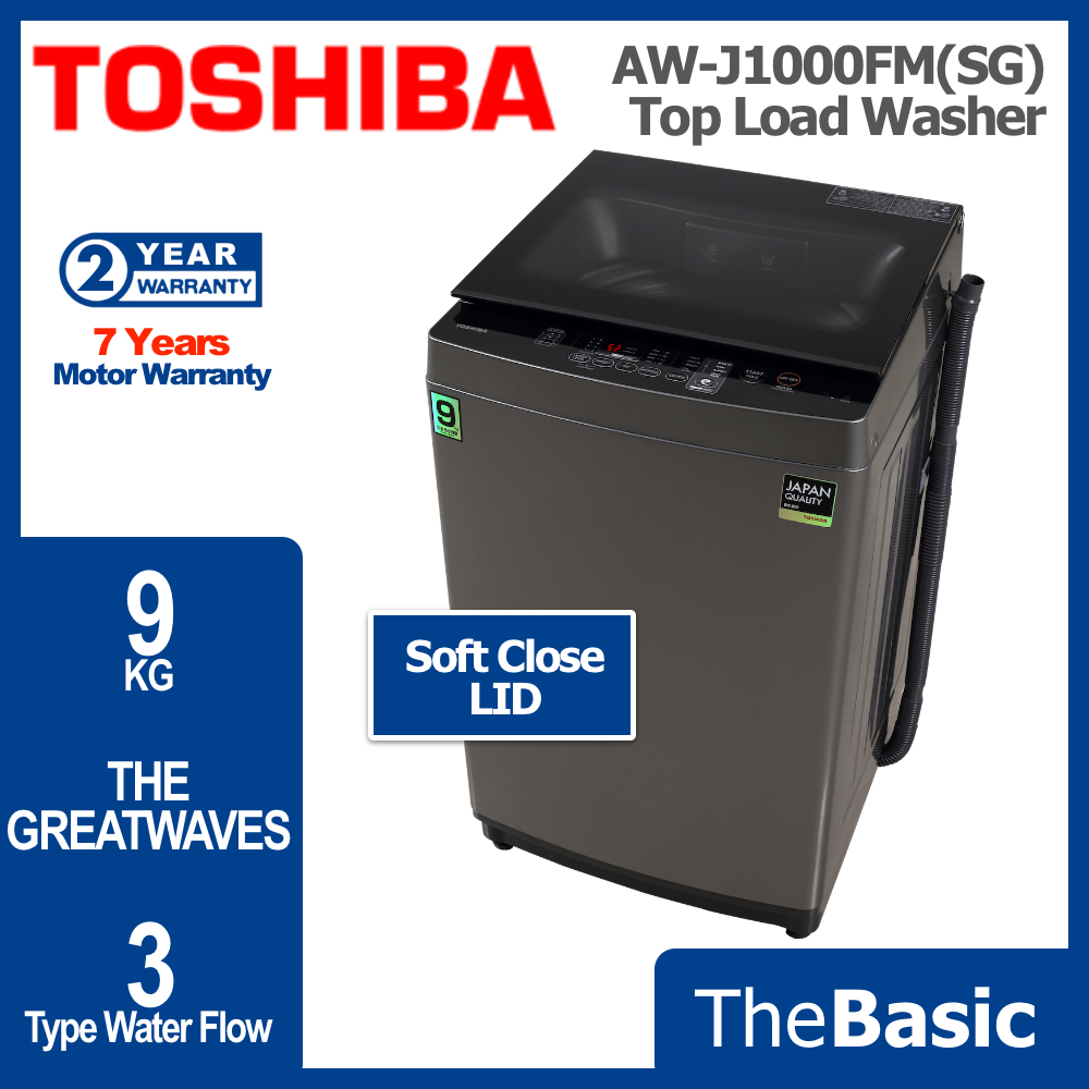 TOSHIBA 9KG Automatic Washer Top Load Washing Machine ( AW-J1000FM(SG ...