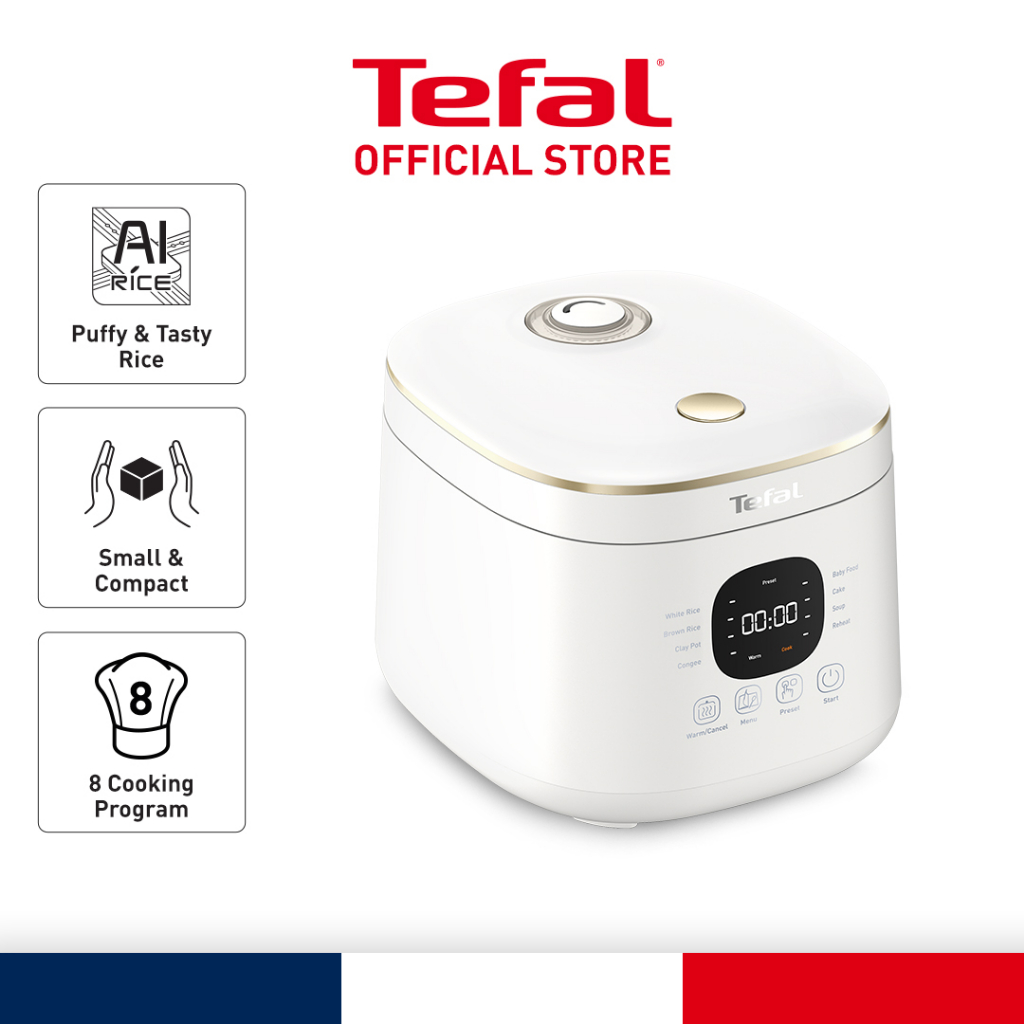 Tefal Rice Mate Mini Fuzzy Logic Rice Cooker 0.7L (RK5151) | Shopee ...