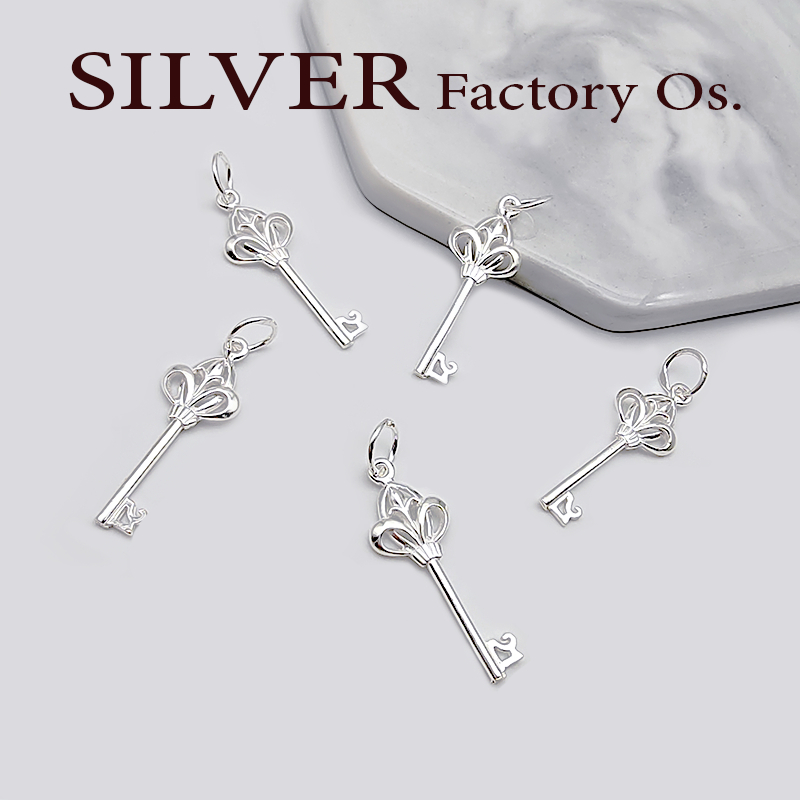 💥PROMO💥Original Silver 925 Crown Key Pendant**Loket Kunci Mahkota 925 ...