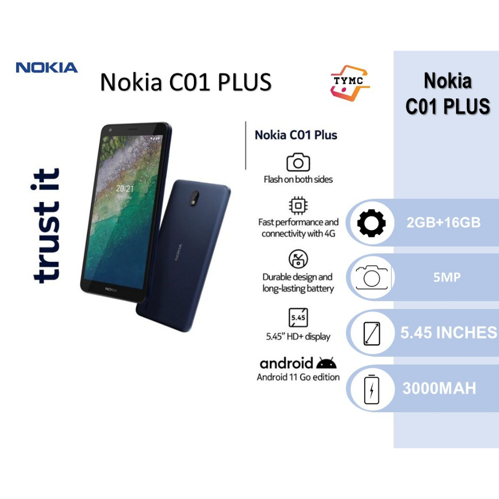 [ 100% ORIGINAL MALAYSIA ] NOKIA C01 Plus 4G ( 5.45' Large Screen ...