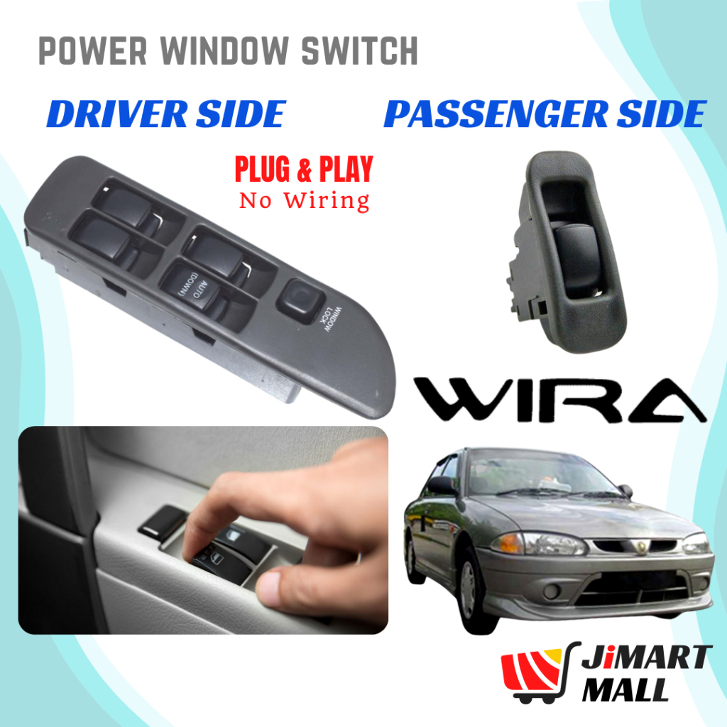 PROTON WIRA POWER WINDOW SWITCH Main Sub Master Auto Down Switch Suis ...