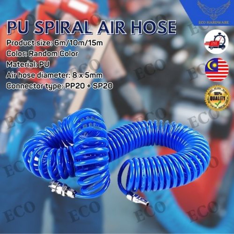 PU Air Hose Recoil Air Hose Compressor Pipe Pneumatic Spring Tube ...