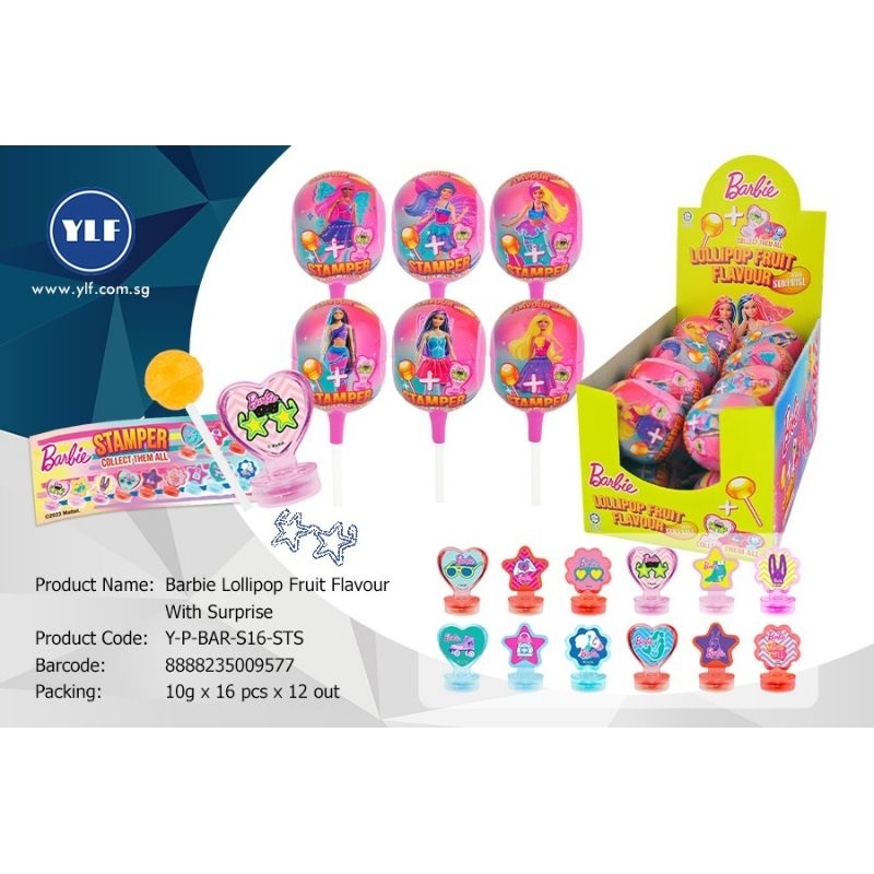 "READY STOCK" BARBIE LOLLIPOP FRUIT FLAVOUR WITH SURPRISE | Shopee Malaysia