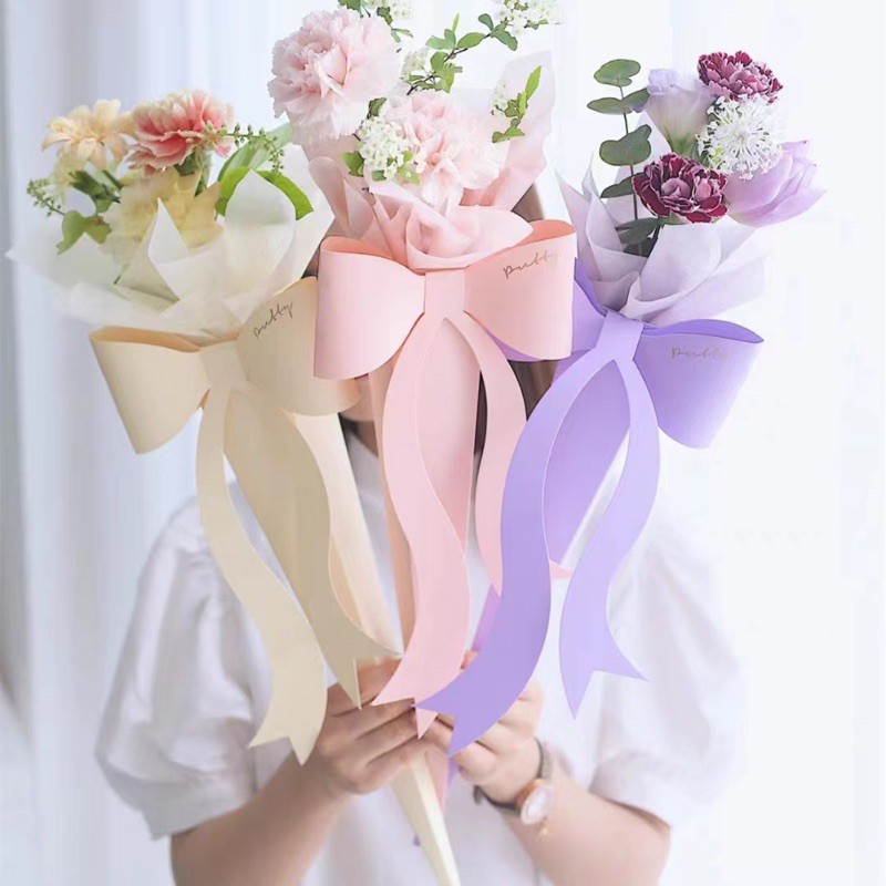 1psc /Flower corn Big Ribon Macaron colours packaging/ Bow Corn Florist ...
