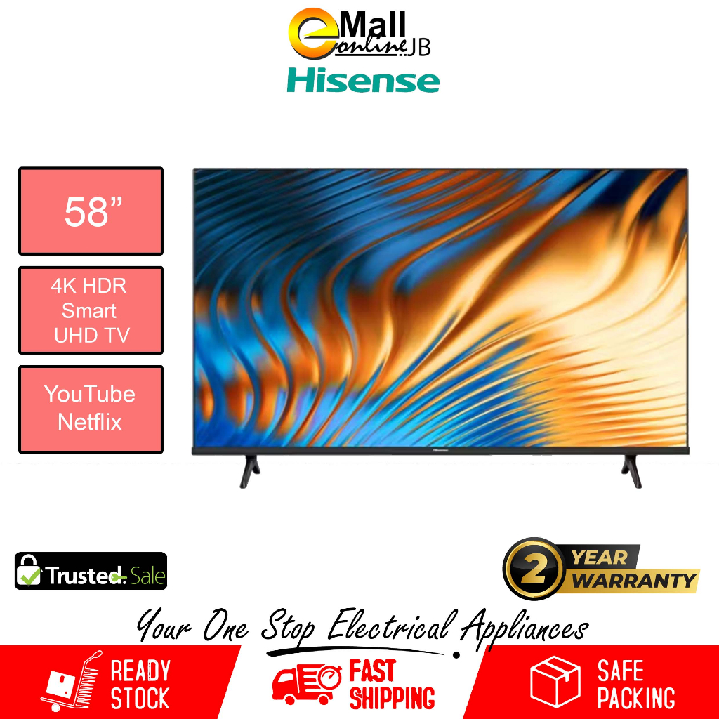 Hisense 58" Smart 4K HDR UHD LED TV 58A6100K | Smart Vidaa TV | Television | Shopee Malaysia