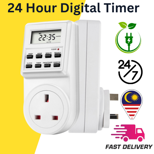 🇲🇾 UK Plug Outlet Electronic Digital Timer Socket with Timer 230V AC ... 🇲🇾 UK Plug Outlet Electronic Digital Timer Socket with Timer 230V AC ...