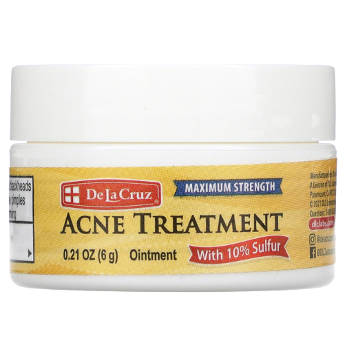 De La Cruz Acne Treatment Ointment with 10% Sulfur Maximum Strength 6g ...