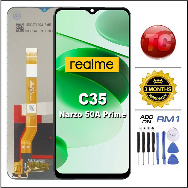 LCD REALME C35/ Narzo 50A Prime Compatible For Original Glass Touch Screen Digitizer | Shopee ...