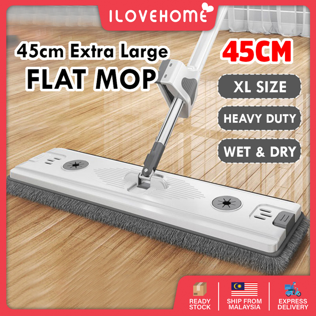 45cm Large Flat Squeeze Mop Heavy Duty XL Size Mop Hands Free Self ...