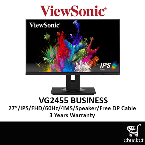 VIEWSONIC 24” VG2455 FULL HD IPS PANEL FRAMELESS TYPE-C LCD MONITOR ...