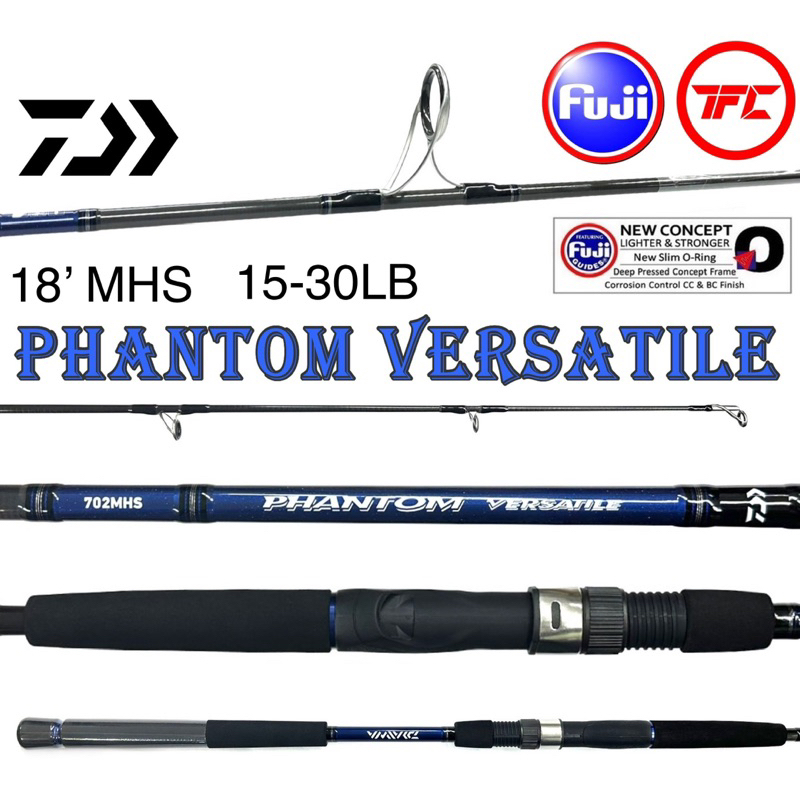 DAIWA Phantom Versatile 18’ 20’ 23’ Baitcast & Spinning Fishing Rod Cast Heavy Duty BC ...