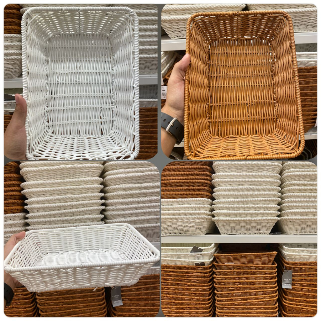 Rattan Storage Baskets Hand-woven Storage Baskets Desktop Clutter Straw ...