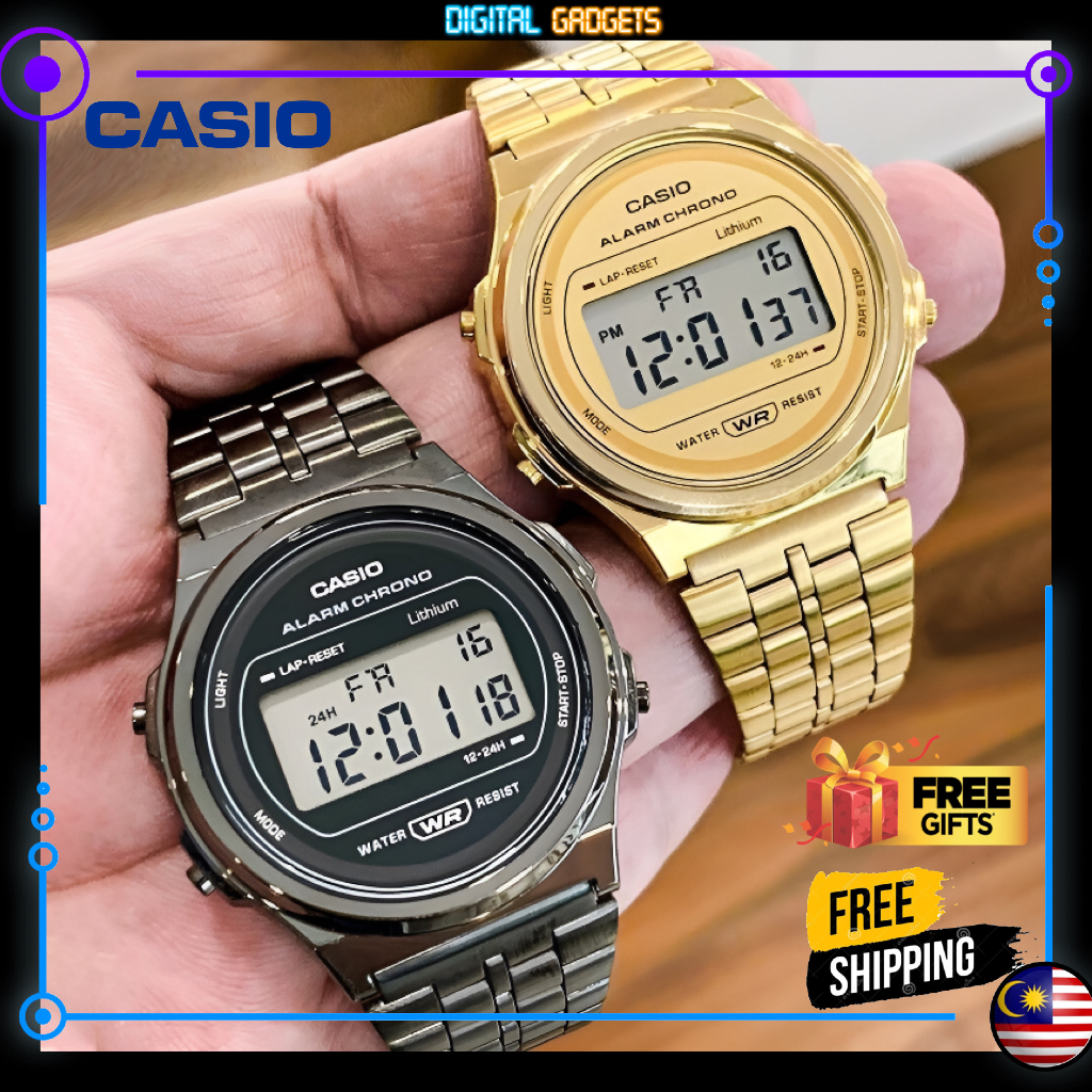 [READY STOCK] Casio Vintage A171WE-1 Steel Band Round Watches Digital ...