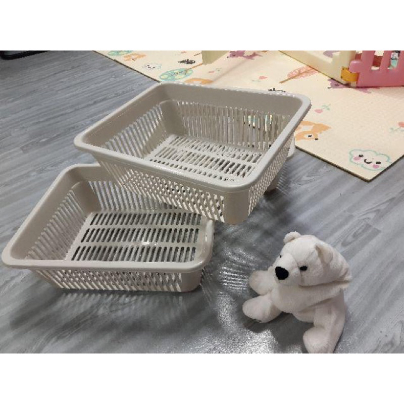 White Multi-Purpose Basket Storage Basket A4 Size Space Organization Documents Kitchen | Shopee ...