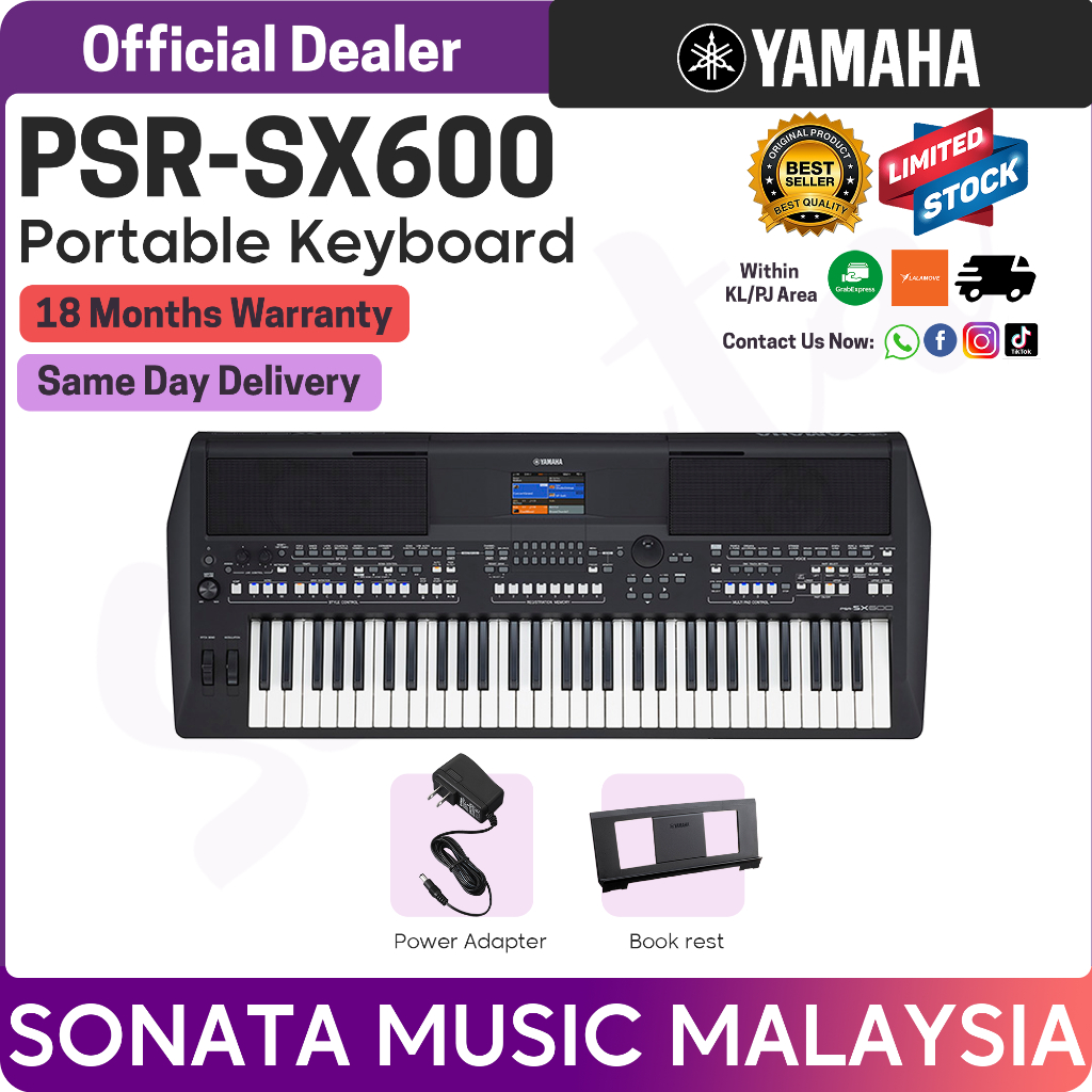 Yamaha PSR SX600 61 keys Portable Keyboard Package A (PSR-SX600 ...