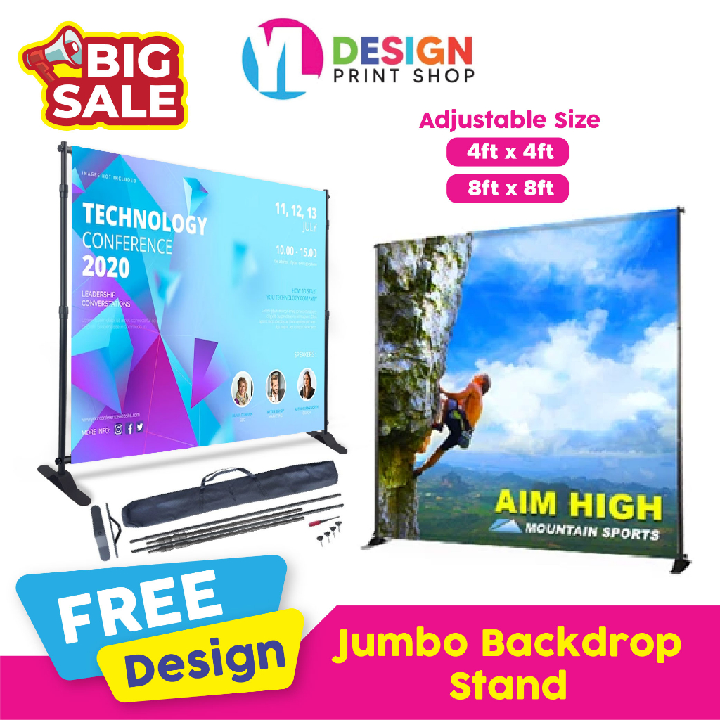 Jumbo Backdrop Banner Stand / Jumbo Backdrop Banner Stand + Printing ...