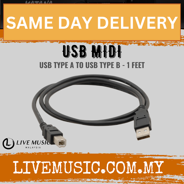 Live Music USB-A Type A USB MIDI Cable - 1 Meter ( USBA / LMC ...
