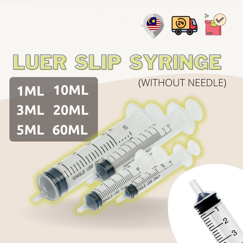 Disposable Syringe Luer Slip 5ml 10ml 20ml | Shopee Malaysia