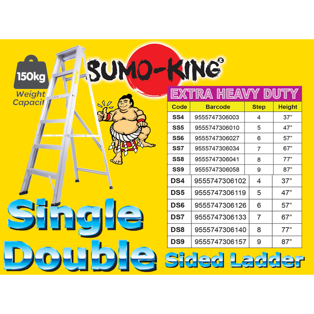 Sumo King Tangga Aluminum (Single & Double Sided) | Step 4 To Step 9 ...