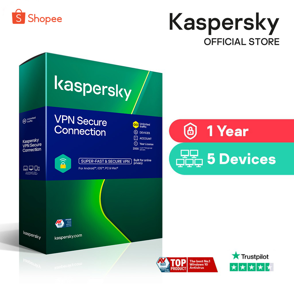 Kaspersky Secure Connection 1 Year (VPN) - 5 Devices | Shopee Malaysia