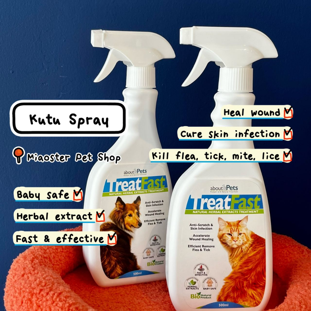 【全天然跳蚤喷雾】TREATFAST Cat Dog Anti Flea Tick Mice Lice Spray | Kutu Kucing Anjing | Cat Wound Heal ...
