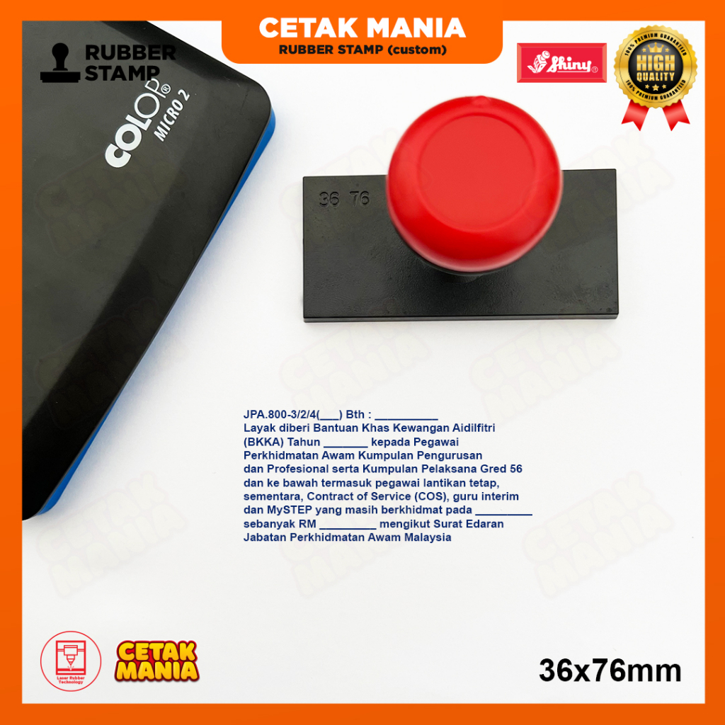 Cop Kayu/Cop Getah/ Rubber Stamp Custom (Penunjuk, Name Chop, Company ...
