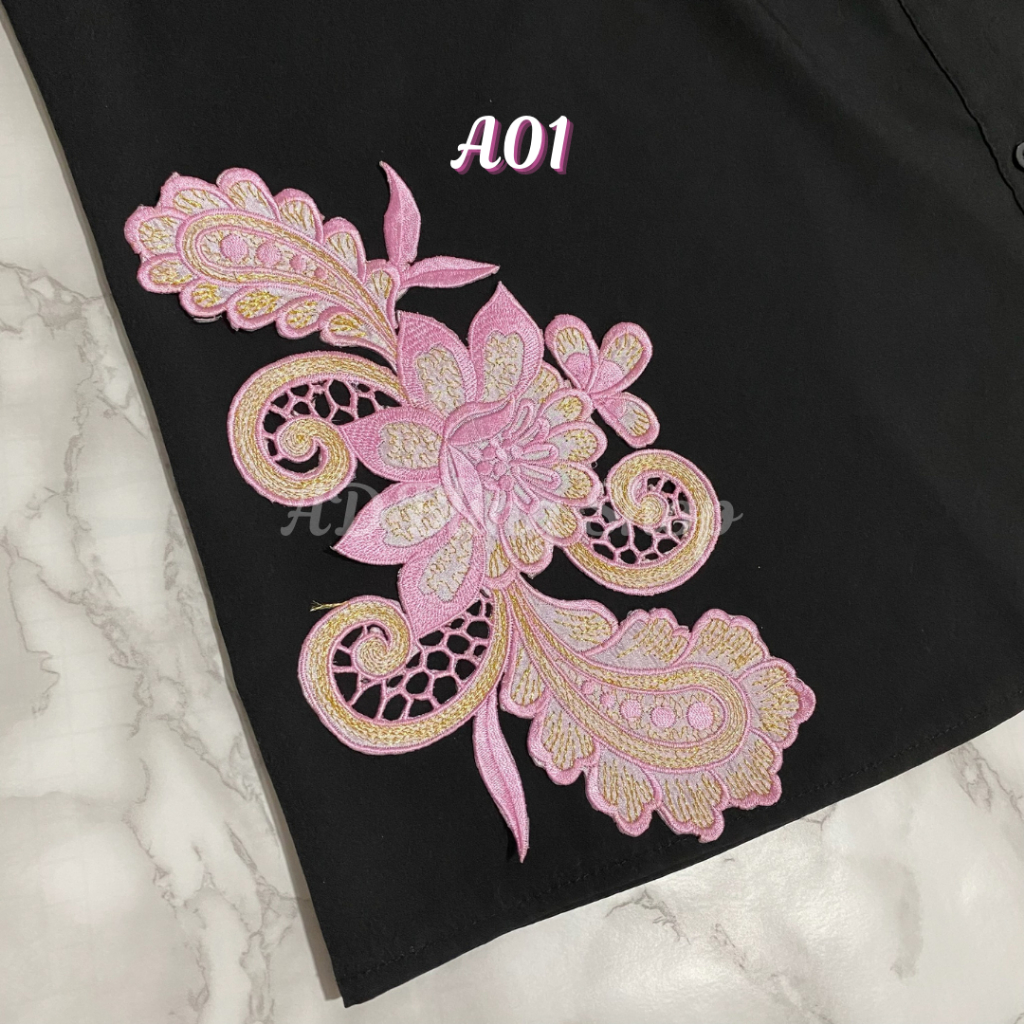 Bunga Sulam Tampal Embroidery Flower Patch Hotfix Iron On Aksesori ...