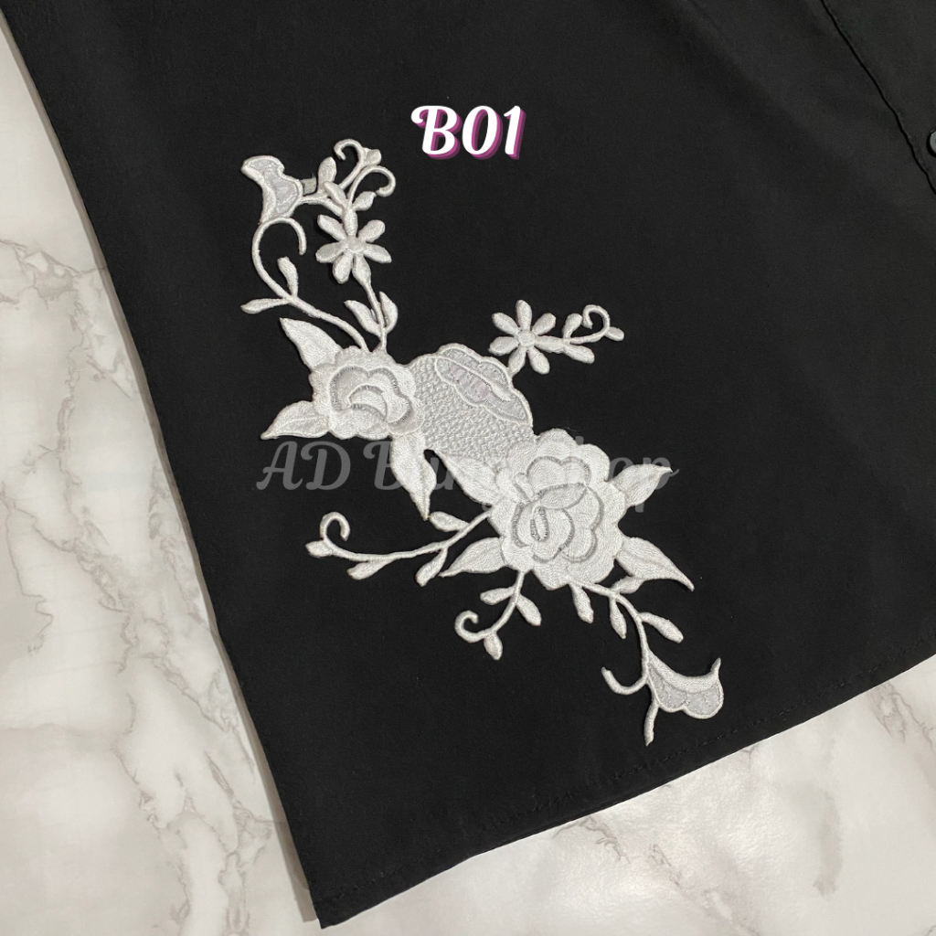 Bunga Sulam Tampal Embroidery Flower Patch Hotfix Iron On Aksesori ...