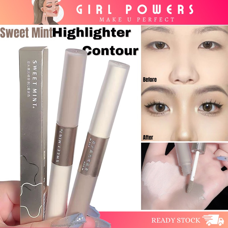 【GIRL POWERS】Sweet Mint Highlighter Makeup Liquid Contour Stick Double ...