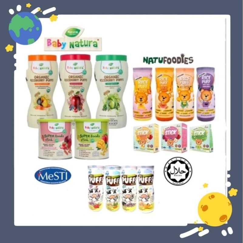 [Halal]Baby food Baby Natura Organic Rice Puffs & Sticks/ Mini Munchy ...